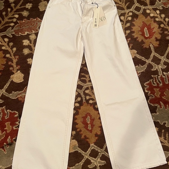 Zara | Jeans | Zara White Jeans Brand New Mid Rise Super Wide Leg Tags ...